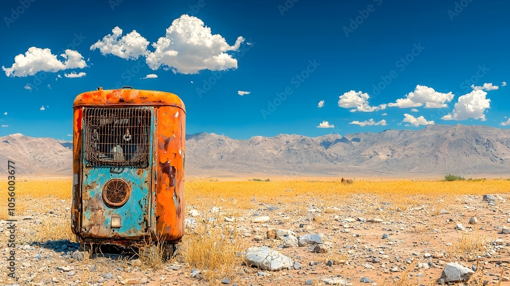 Lone dilapidated air conditioning unit attempting to cool a minuscule ...