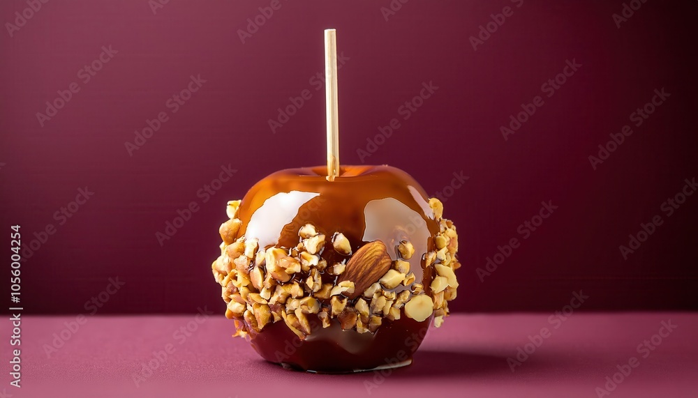 Irresistible Caramel Coated Candy Apple with Crushed Peanut Topping on ...