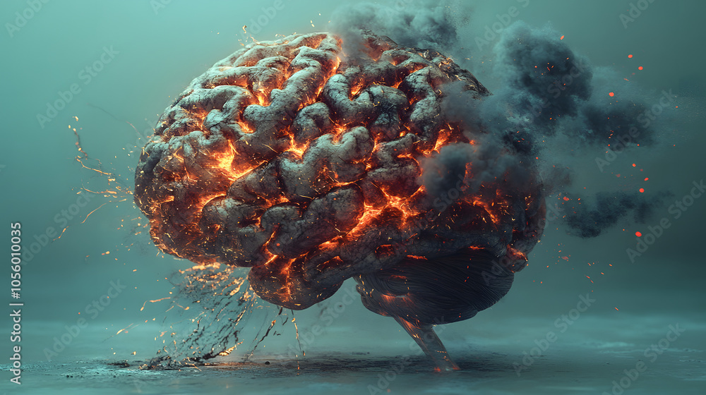 Anatomically Correct Depiction of a Human Brain in Distress from Stroke ...