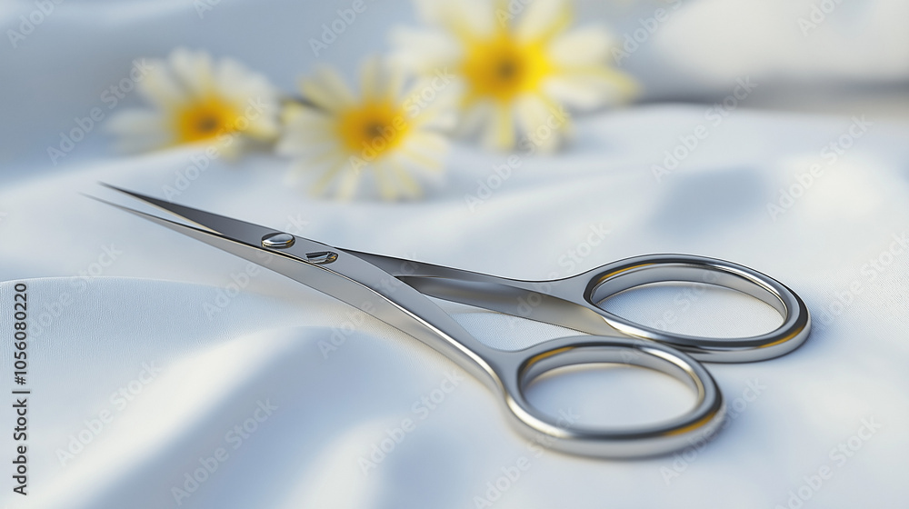 High-Detail Image of Surgical Scissors with Reflective Metal and Sharp ...