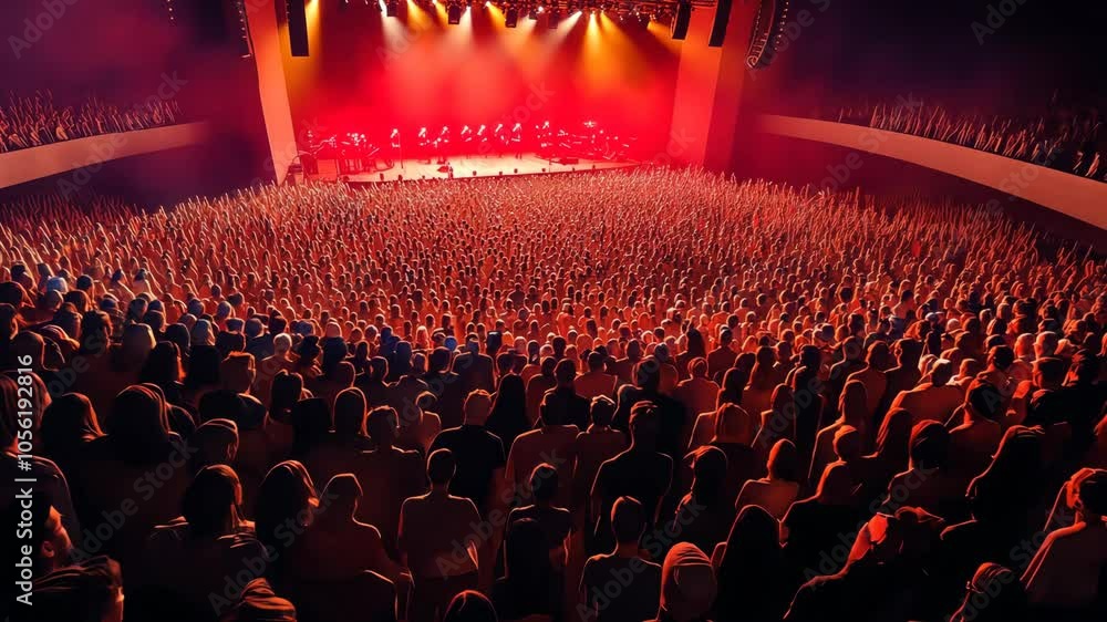 Heatmap of a crowded concert venue, with intense reds and oranges ...