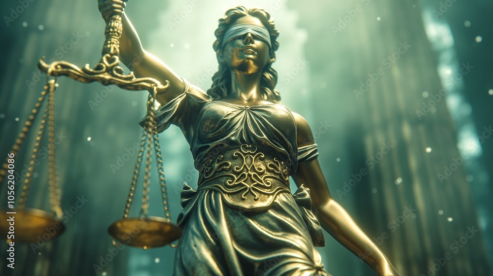 Justice lady with balance scales bronze statue 3d rendering image ...