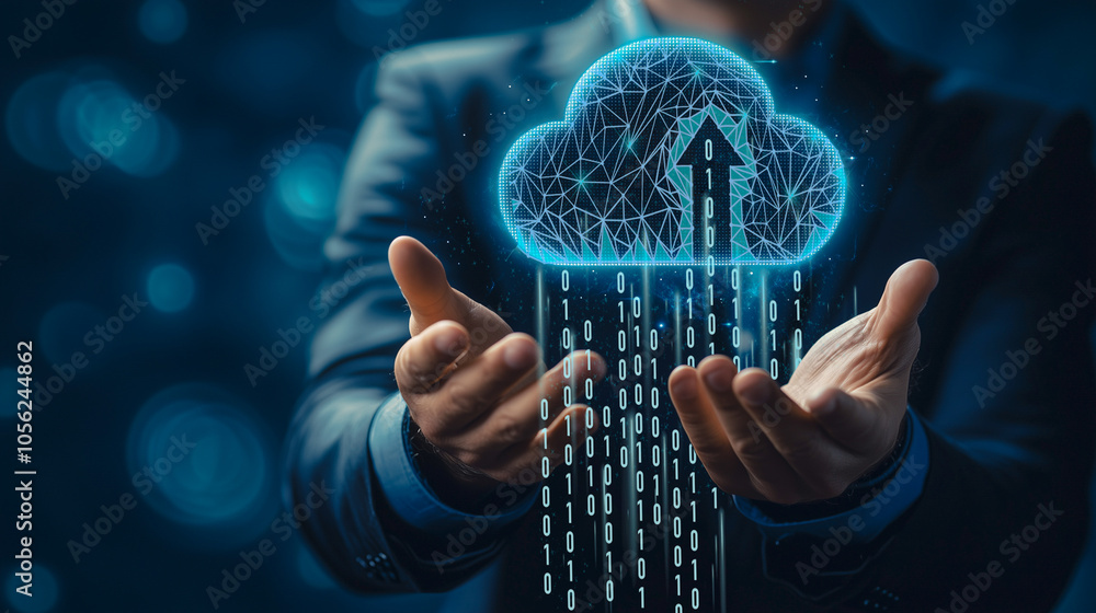 Cloud Computing and AI Integration Concept: A professional demonstrates ...