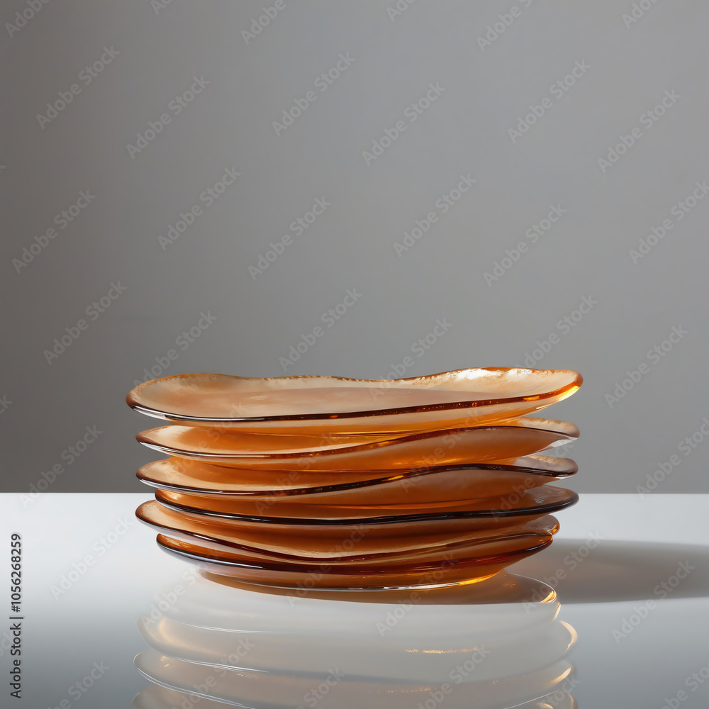 Elegant glass sculpture of Roti Prata, showcasing intricate details and ...