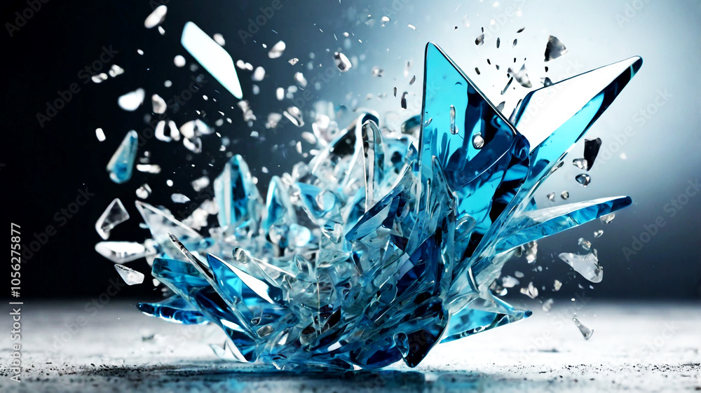 glass shards .Realistic modern illustration set of broken glass shatter ...