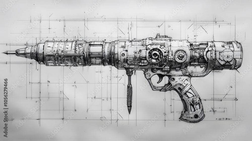 Technical project of a portable and steampunk two-handed drill powered ...