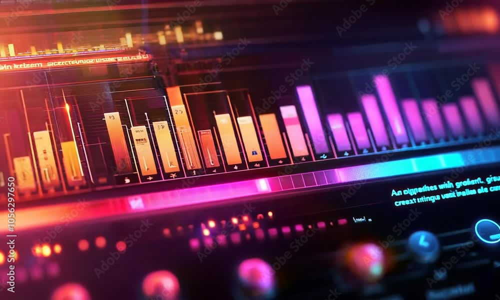 "An equalizer with a smooth, gradient transition between bars, creating ...