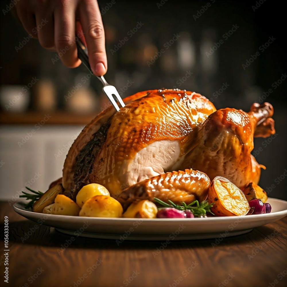golden-brown turkey, glistening with gravy, Roasted Christmas Turkey ...