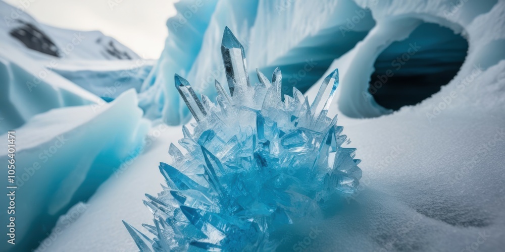 Ice cave, glacial cavern, blue ice, crystal formations, jagged icy ... Ice cave, glacial cavern, blue ice, crystal formations, jagged icy ...