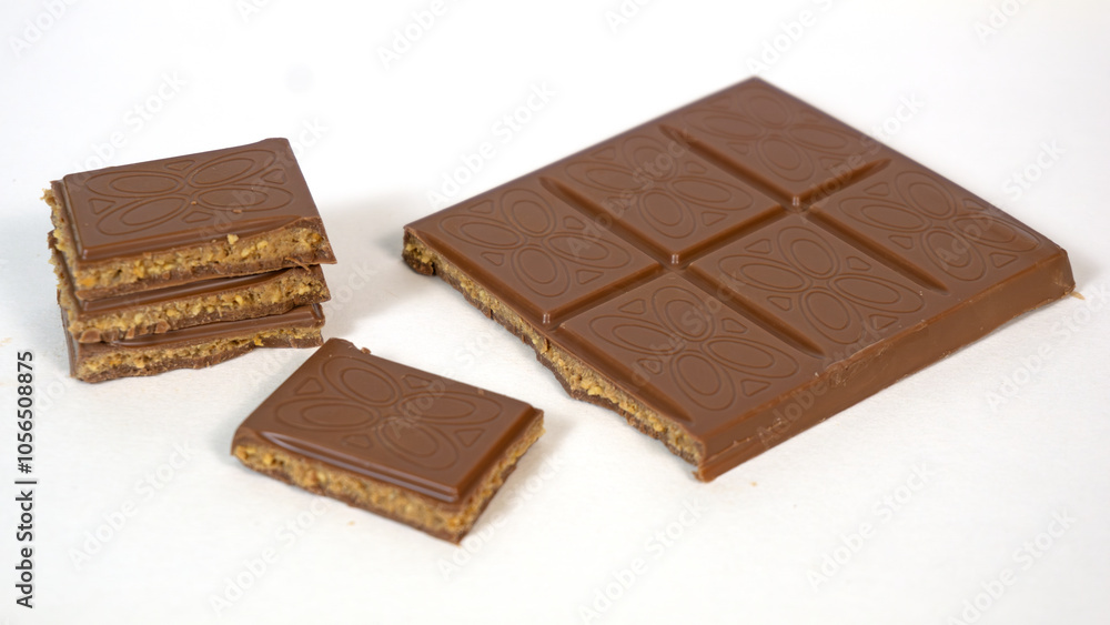 Milk chocolate bar filled with cookie dough caramel butter nuts filling ...