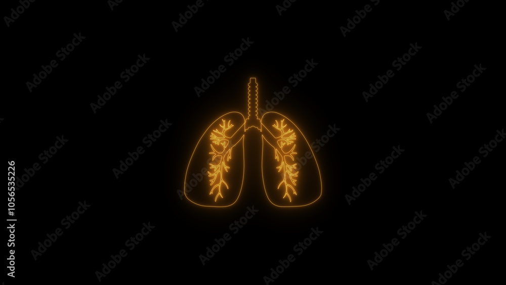 Colorful Lunge Icon. Neon Icons of Medical and Biological Concepts: A ...