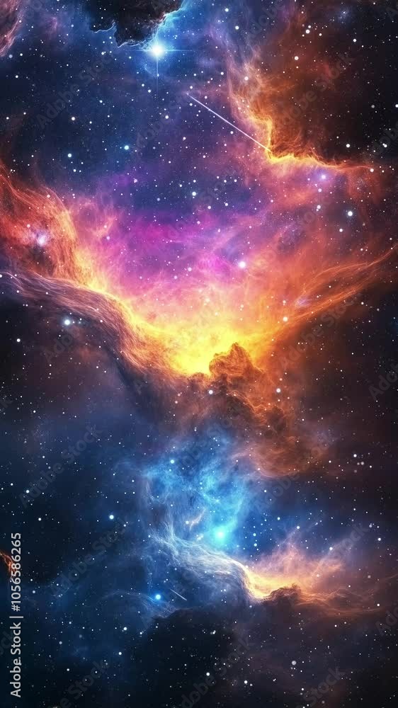 Vibrant Cosmic Nebula Captured in Deep Space Photography. Background ...