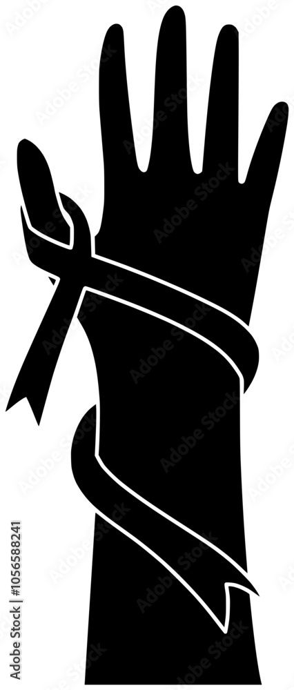 support illustration ribbon silhouette awareness logo health icon care ...