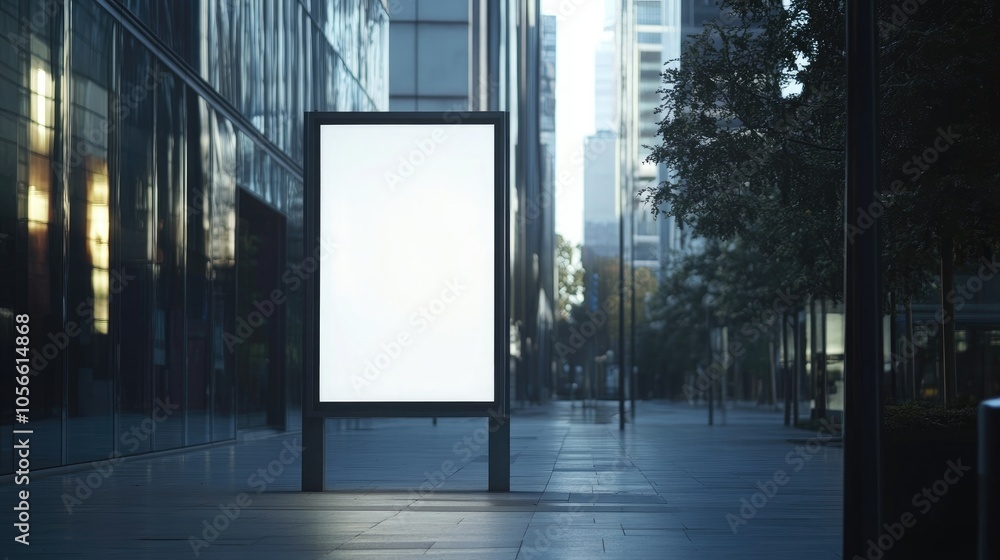 Empty advertisement board blank white sign in an urban setting Stock ...