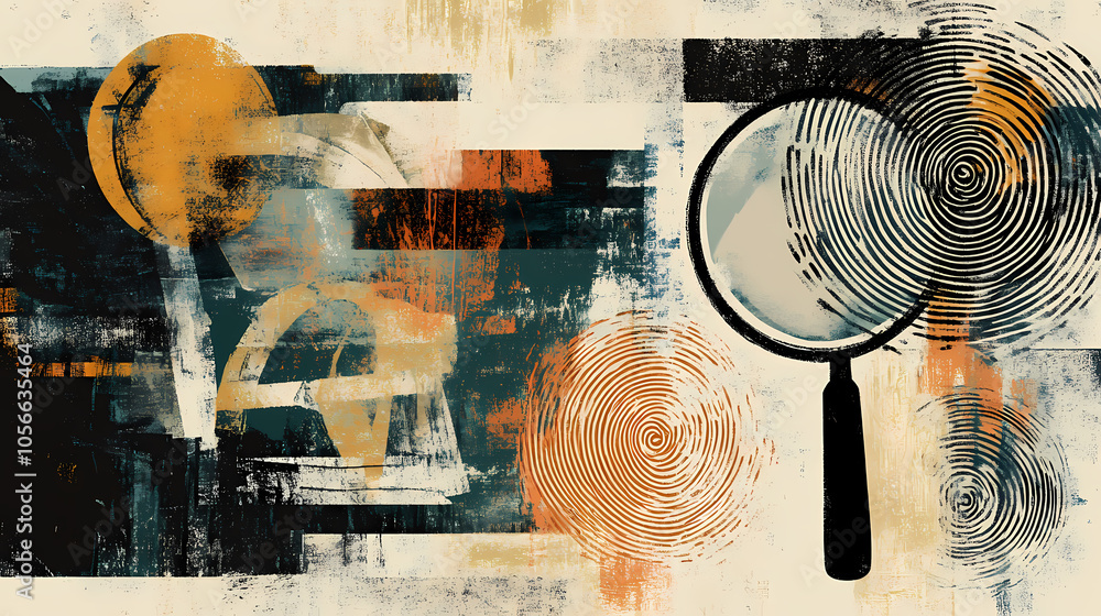 Vintage crime scene detective elements with a retro style. fingerprints ...