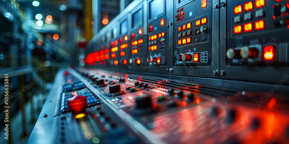 Industrial Control Room with High-Tech Monitoring Screens Advanced ... Industrial Control Room with High-Tech Monitoring Screens Advanced ...