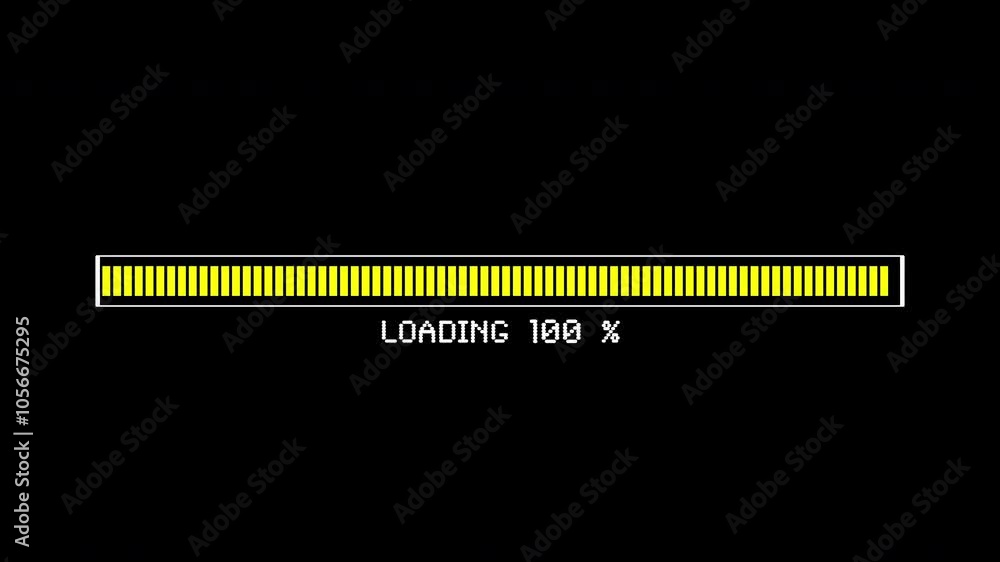 5 Second Loading Progress Bar. Yellow Loading Bars on Black Background ...