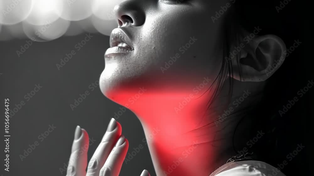 Vidéo Stock Inflamed discomfort: visual portrayal of sore throat caused ...