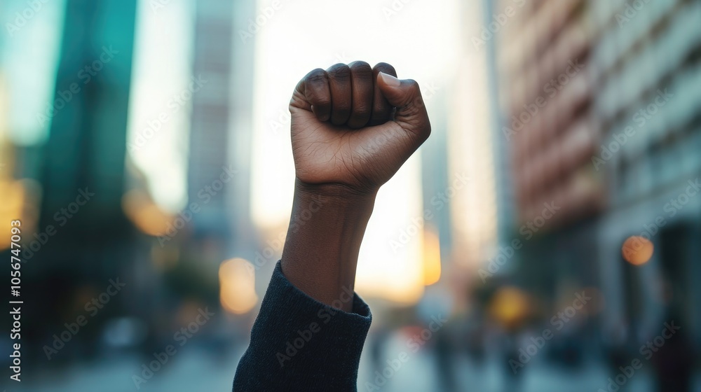 Fist raised in protest showcasing the power of youth and activists in a ...