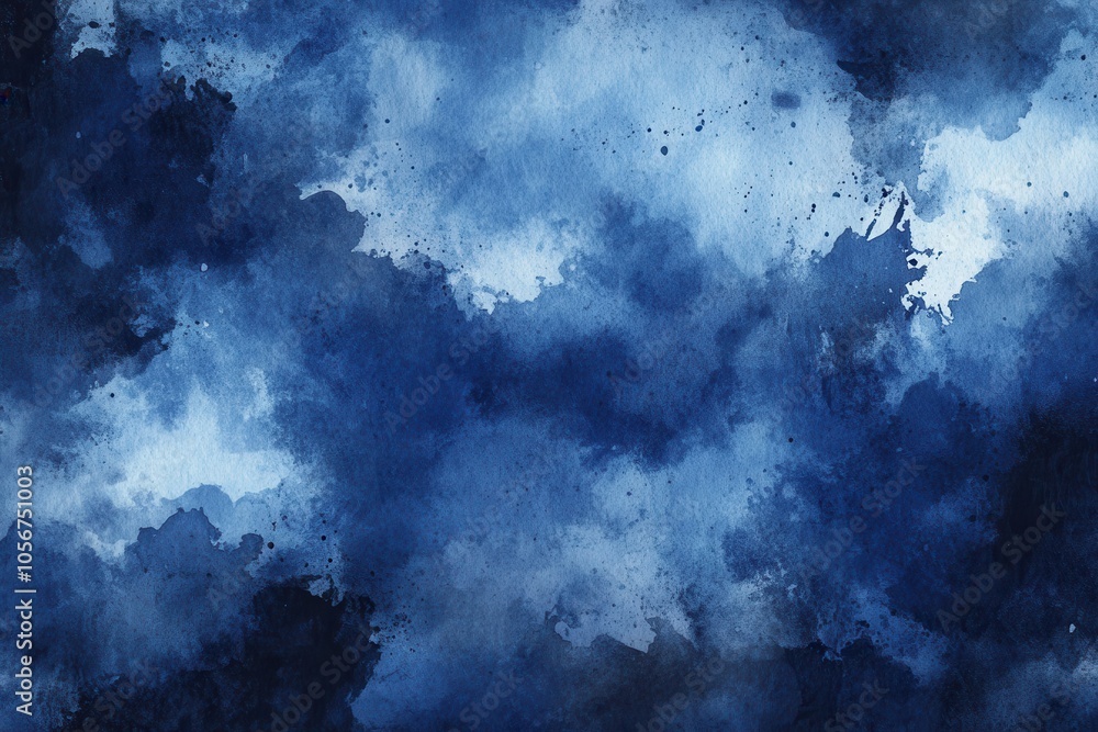 Cobalt blue artistic watercolor composition. Creative backdrop ...