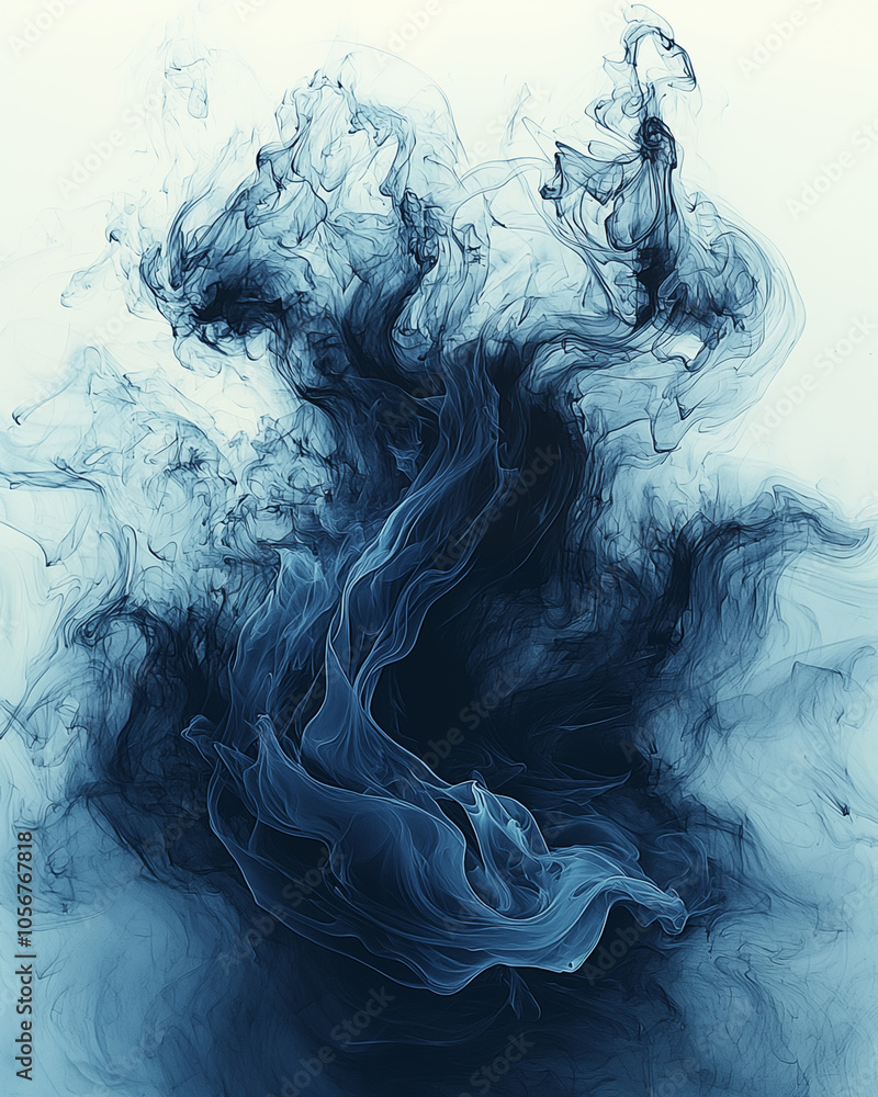 Abstract ink flows across a canvas, blending in smooth gradients from ...