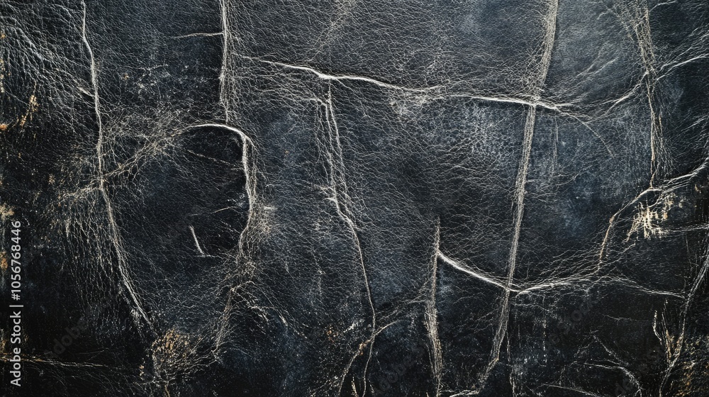Aged black and gray rustic leather texture Wide background with a ...