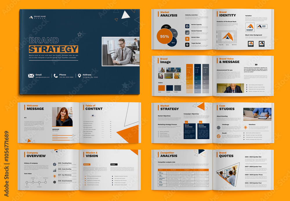 Brand Strategy Template Layout Stock Template | Adobe Stock