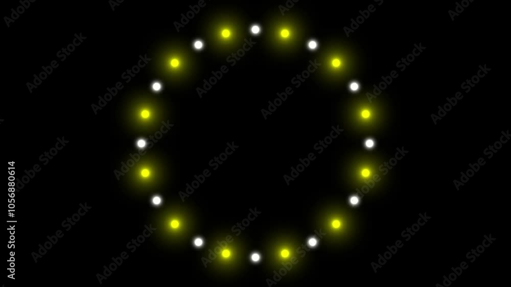 round light frame with flashing light frame animated background space ...