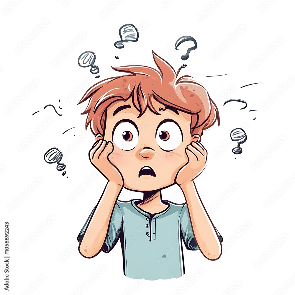 Cartoon person sighing with relief after solving a complex problem at ...
