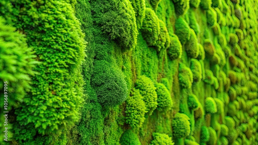 Green moss covered walls creating a natural and textured background ...