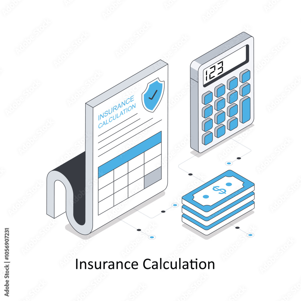 Insurance Calculation isometric stock illustration. EPS File stock ...