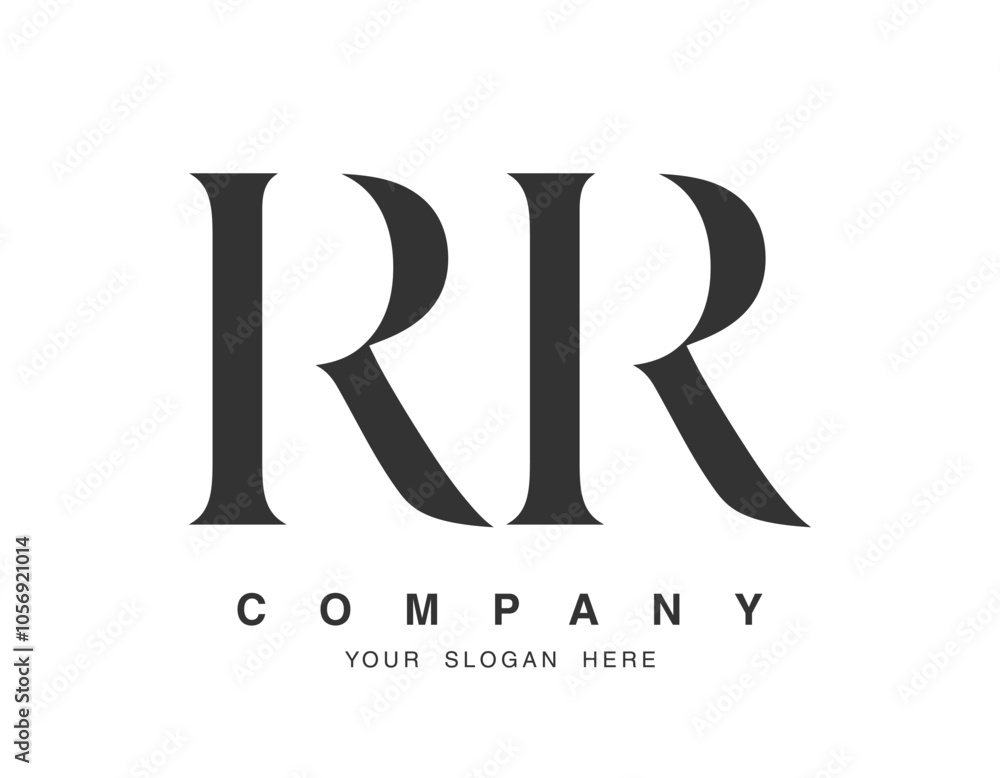 RR logo design. Initial letter r and r serif font style. Creative ...