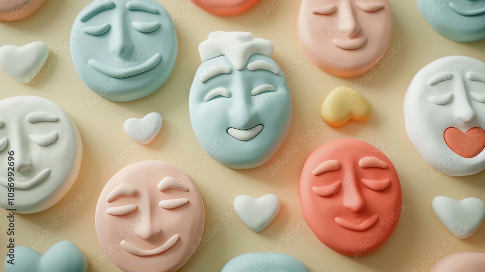 a series of 3D clay icons that represent various social media platforms ...