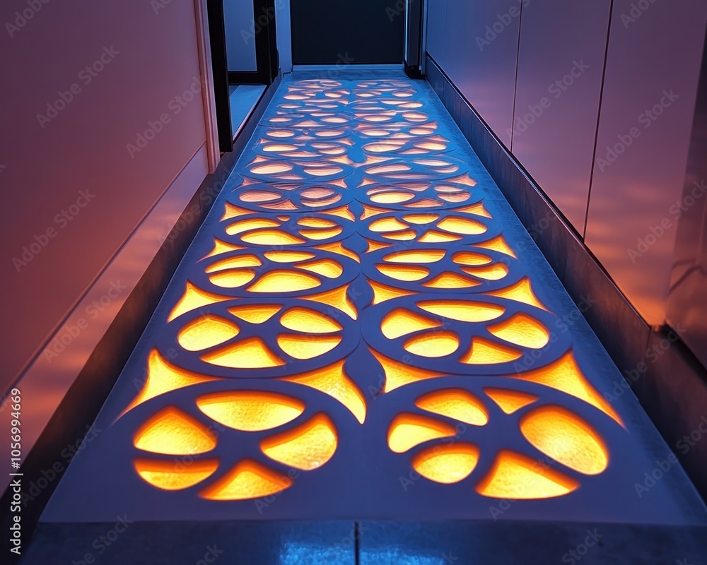 Illuminated Floor Design Modern Home Decor with Intricate Cutouts and ...