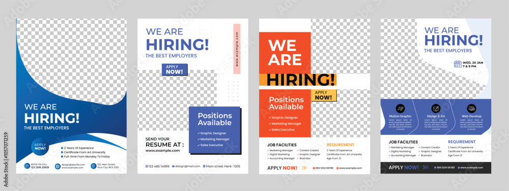 we are hiring flyer template, job flyer, hiring poster template ...