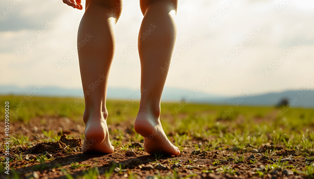 Barefoot, she walks, the heartbeat of the land resonating with her own ...