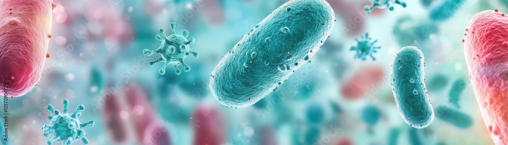 Microbiome bacteria in the respiratory tract in flat design, top view ...