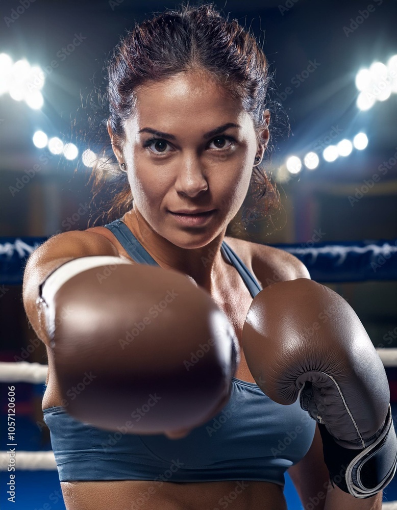 Foto de una mujer boxeadora en primera persona Stock Photo | Adobe Stock