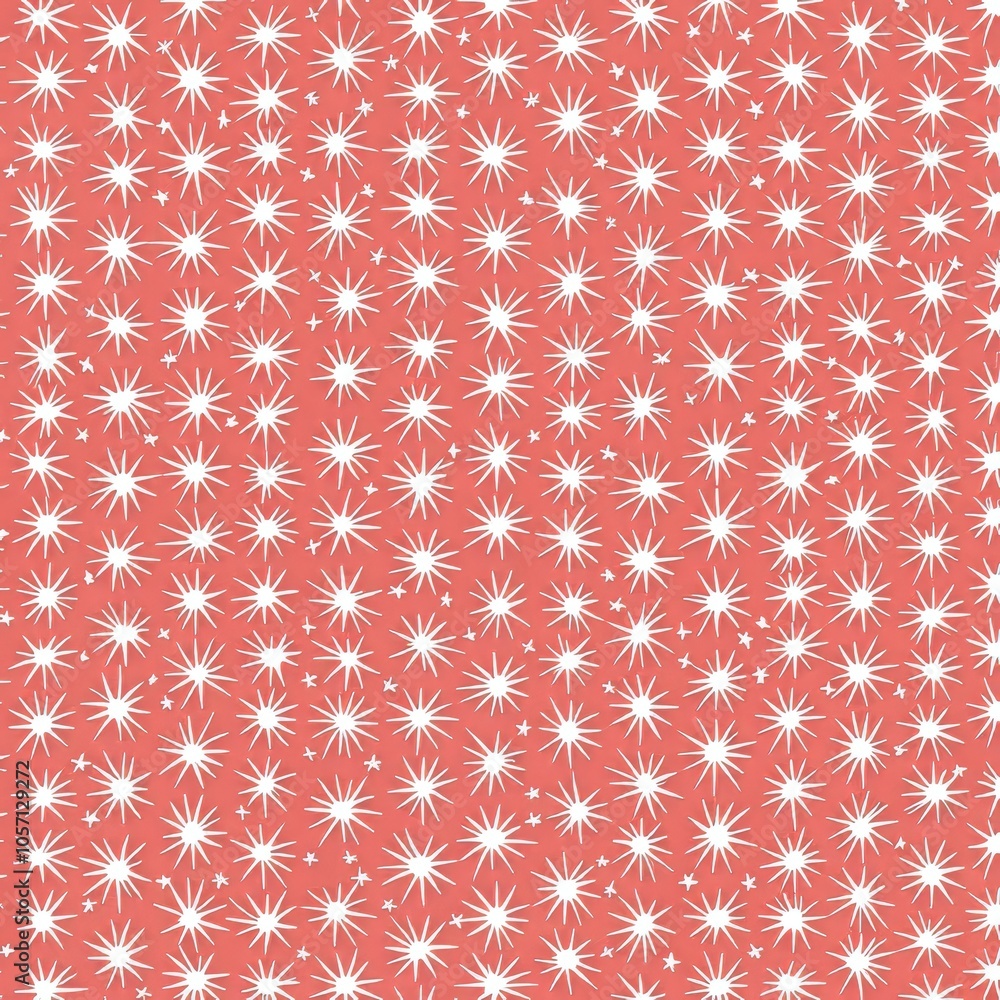 Seamless Mid Century star pattern in coral pink and white. Suitable for ...