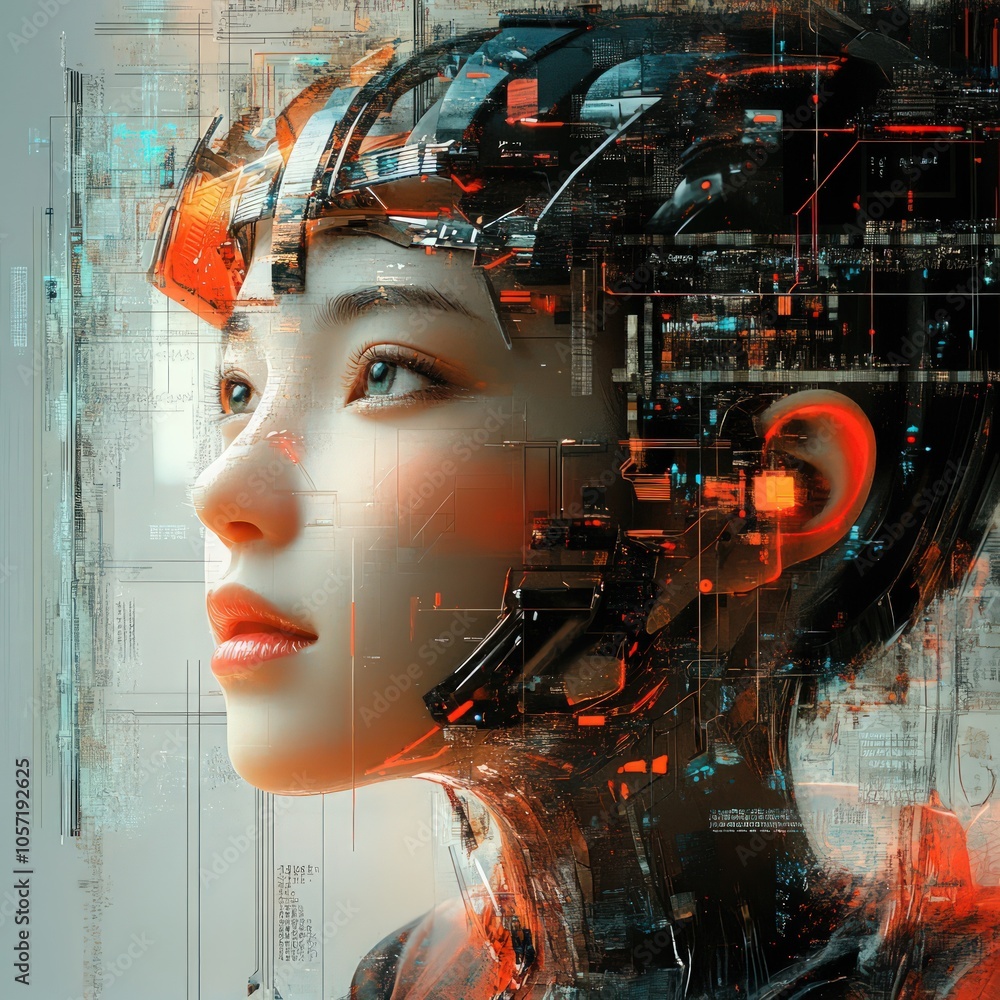 Digital art creation tool powered by AI with futuristic interactive ...