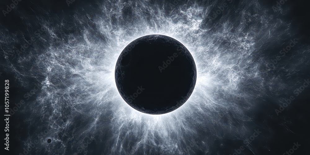 Solar eclipse isolated against a transparent background, highlighting ...