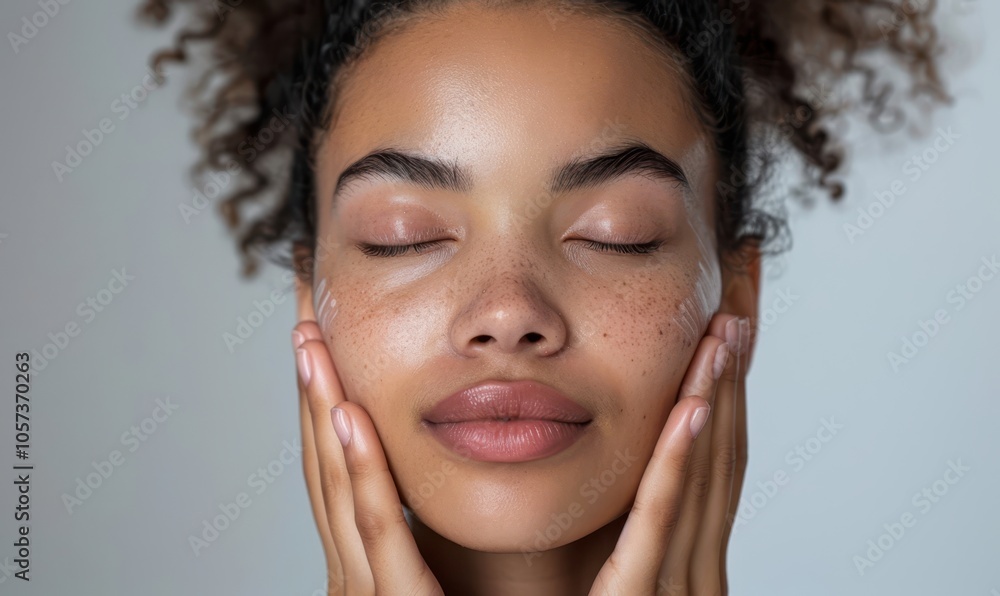 woman has a radiant and flawless complexion, with smooth, glowing skin ...