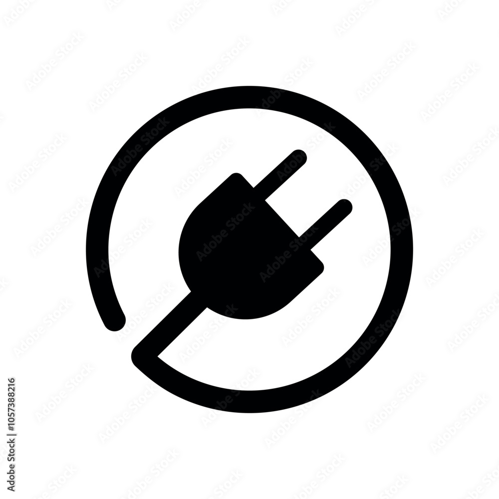 Plug in icon vector, electric plug icon vector, plug in silhouette ...