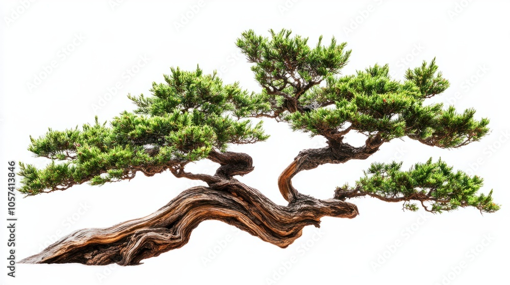 Vibrant cedar tree with layered branches and pointed leaves, adding a ...