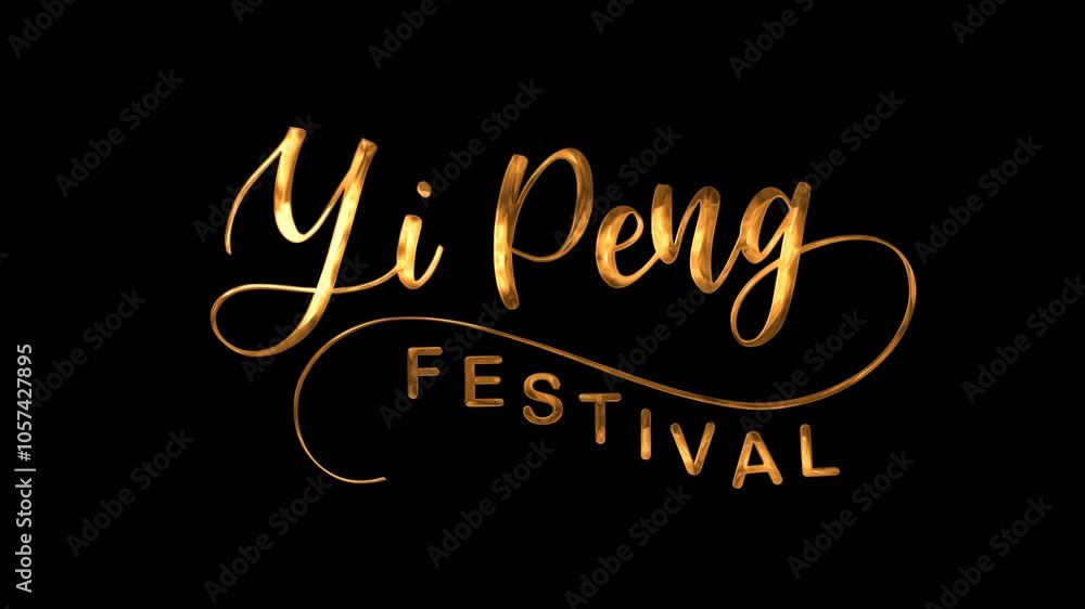 Yi Peng Festival Text Animation on Gold Color. Perfect for cultural ...