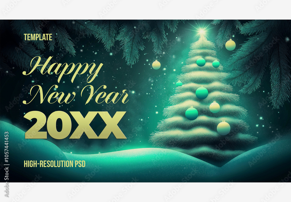 Create Stunning Holiday Templates: Christmas Tree with Star, Snowy ...