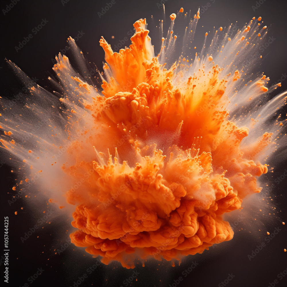 Orange powder splash rainbow background paint holi smoke colour ...
