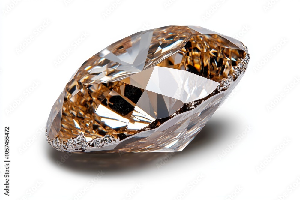 Flat illustration of a diamond with sharp edges and fine cuts on a ...