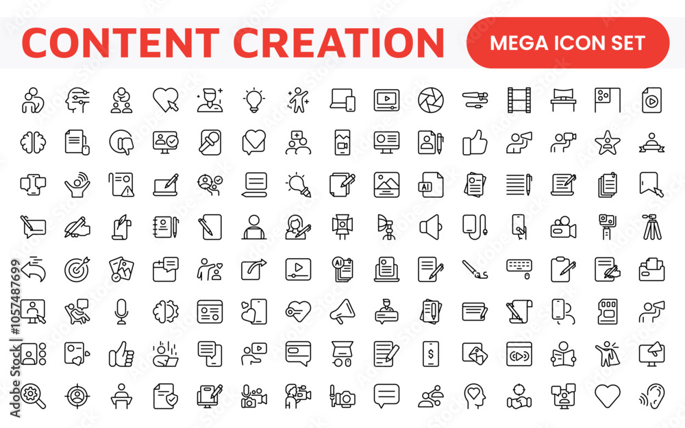 Content Creation Icon Set. Creative and versatile icons for bloggers ...