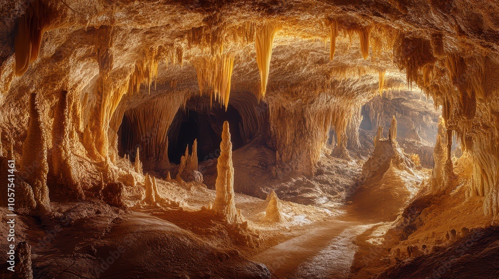 Majestic Crystal Formations in Ancient Cave System: Artfully Lit ...